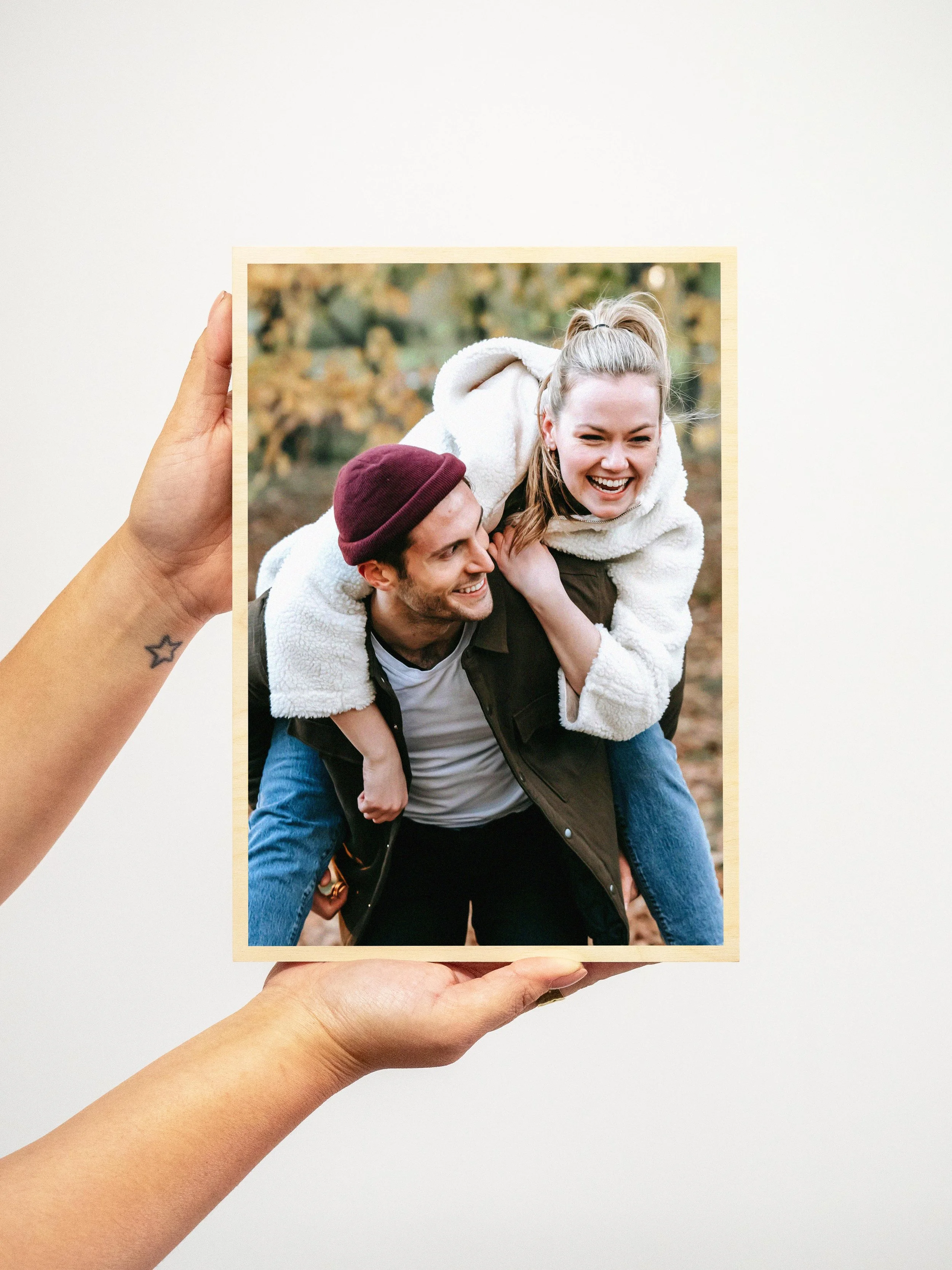 Hexagon Wood Photo Block