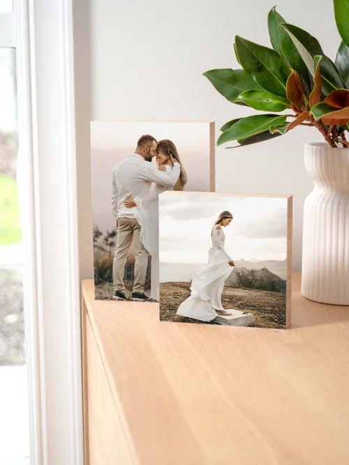 Square Wood Photo Block Giftset