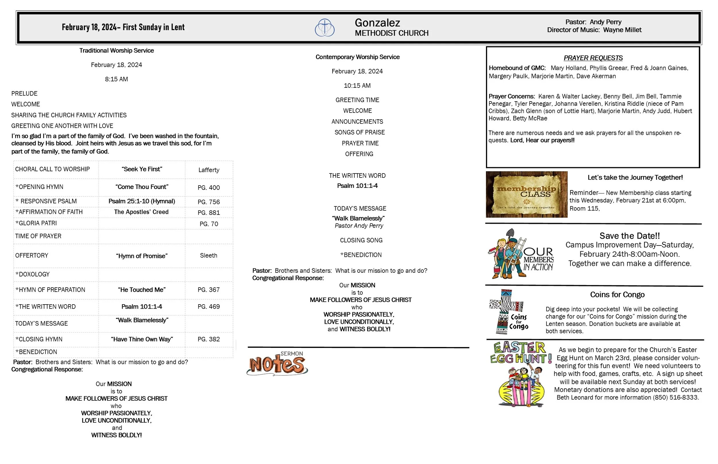 Sermons, Bulletins and More — Gonzalez Methodist Church