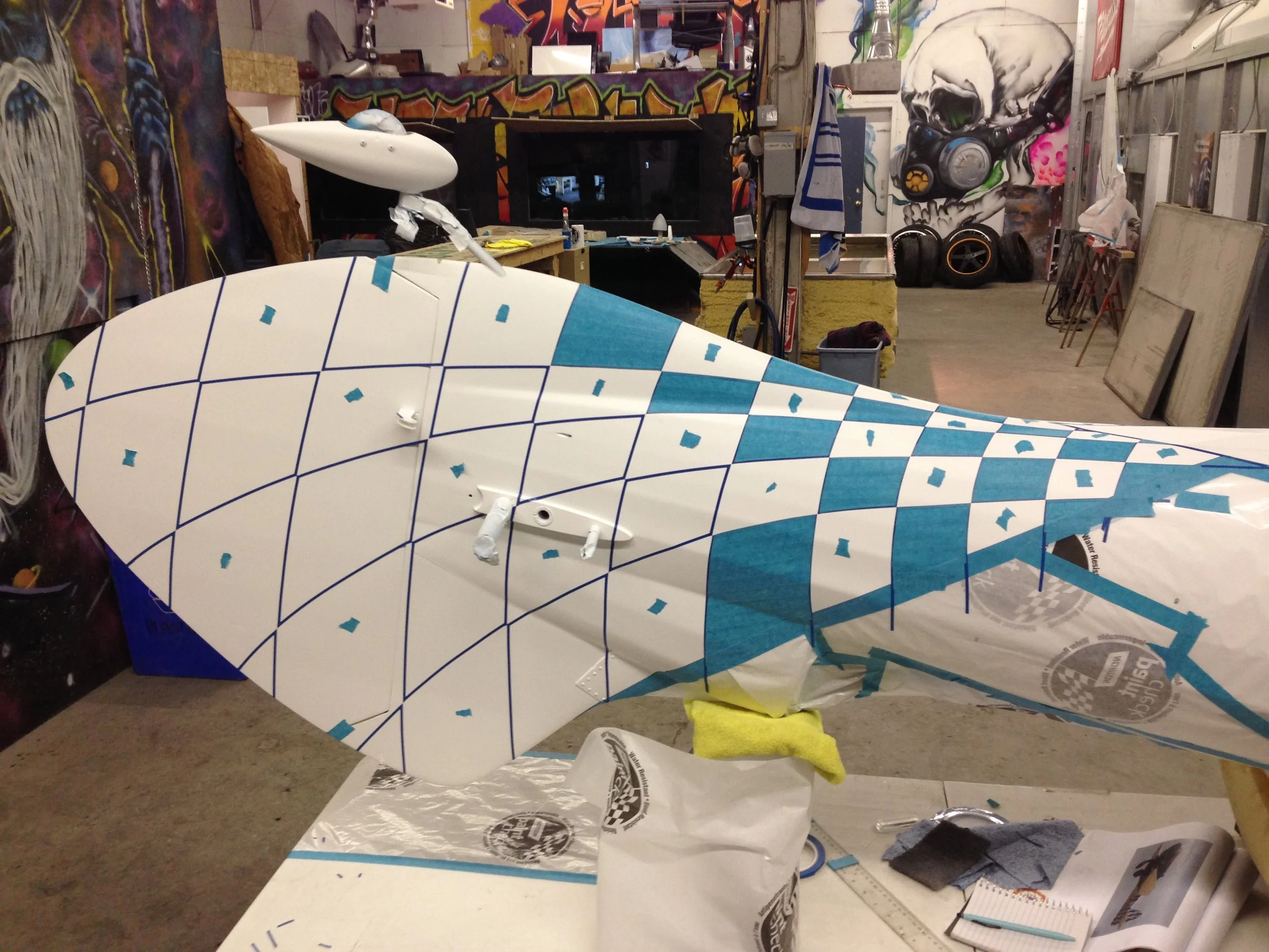 Pro-Spec R.C. Airplane: Red & White Checkered Custom Paint — Sketchs Ink