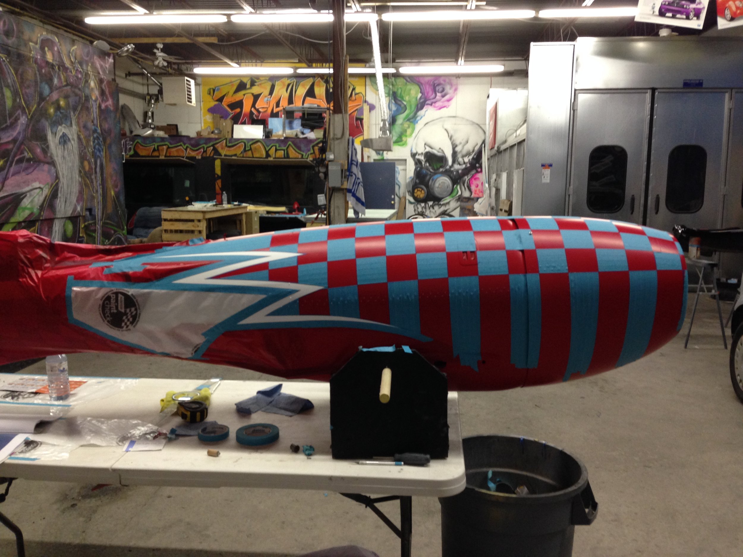 Pro-Spec R.C. Airplane: Red & White Checkered Custom Paint — Sketchs Ink