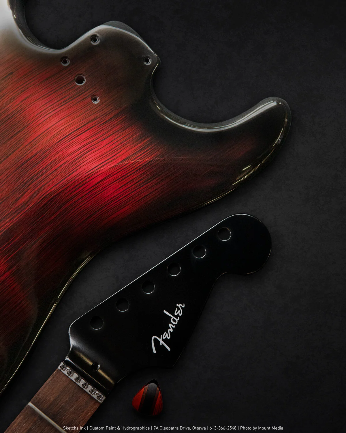 Fender Guitar: Paint, Hydrographics, & Custom Fade — Sketchs Ink