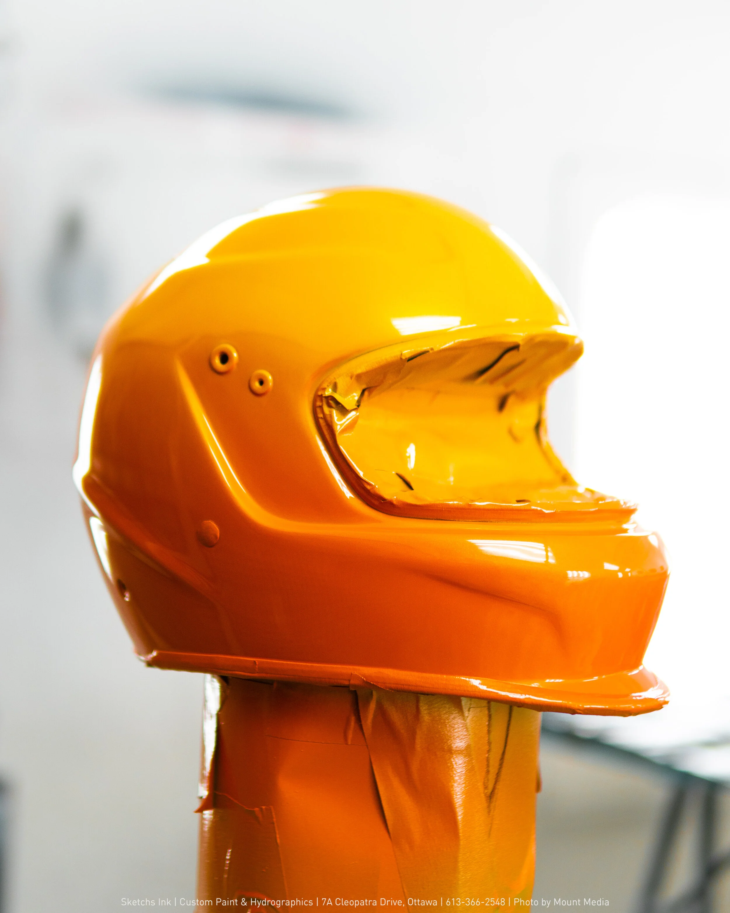 Racequip Racing Helmet: Blue, Orange, & Red Custom Faded Colours ...