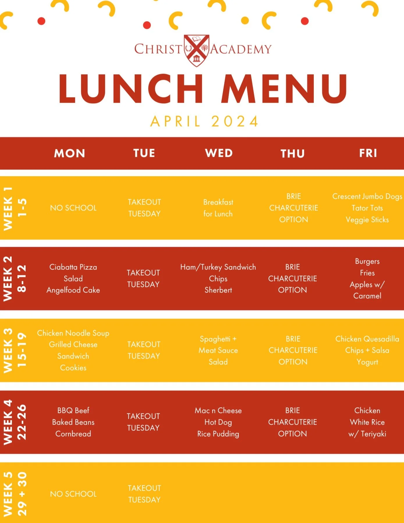 School Calendars-Christ Academy Wichita Falls