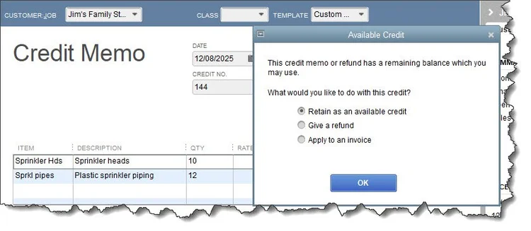 How To Create Credit Memos and Give Refunds — Total Business Care, LLC