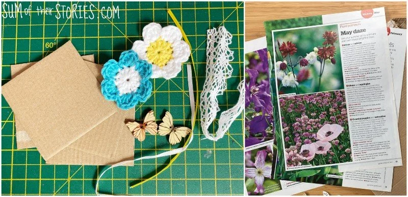 Recycled Mini Collage with Crochet Flower Tutorial — Sum of their ...