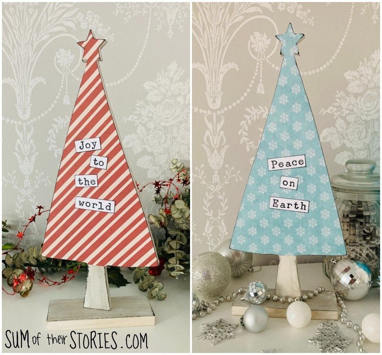 Easy Wooden Christmas Tree Upcycle — Sum of their Stories Craft Blog