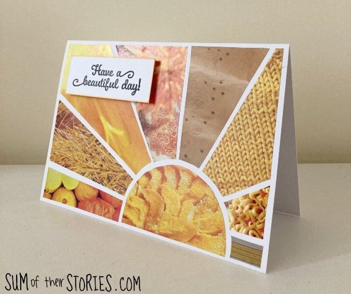 Sunburst Greeting Card idea made with Old Magazines — Sum of their ...