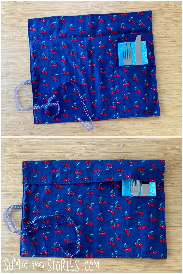 How to sew a handy travel cutlery roll placemat — Sum of their Stories ...