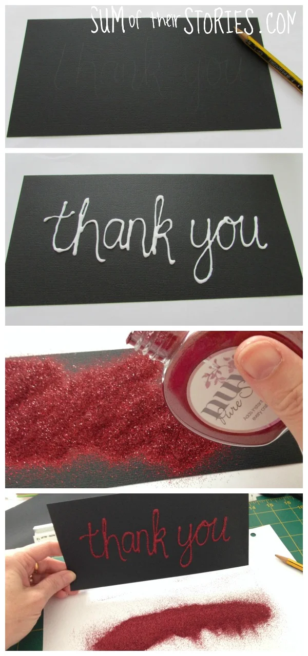 Glitter Hand Lettered Greetings — Sum of their Stories Craft Blog