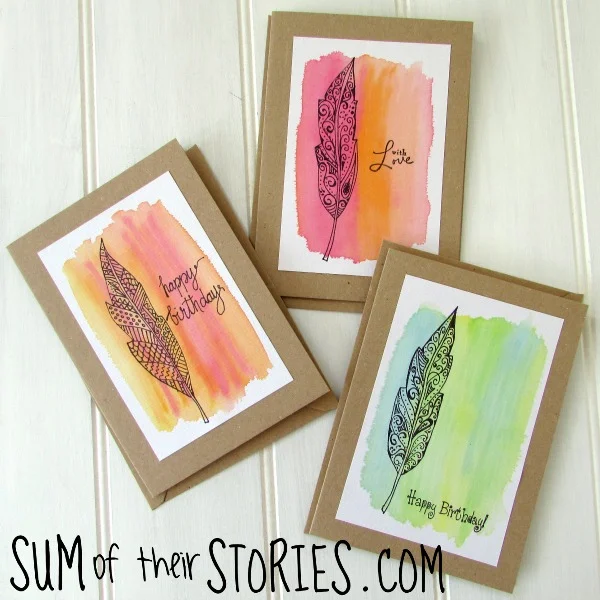 Watercolour and doodle cards — Sum of their Stories Craft Blog