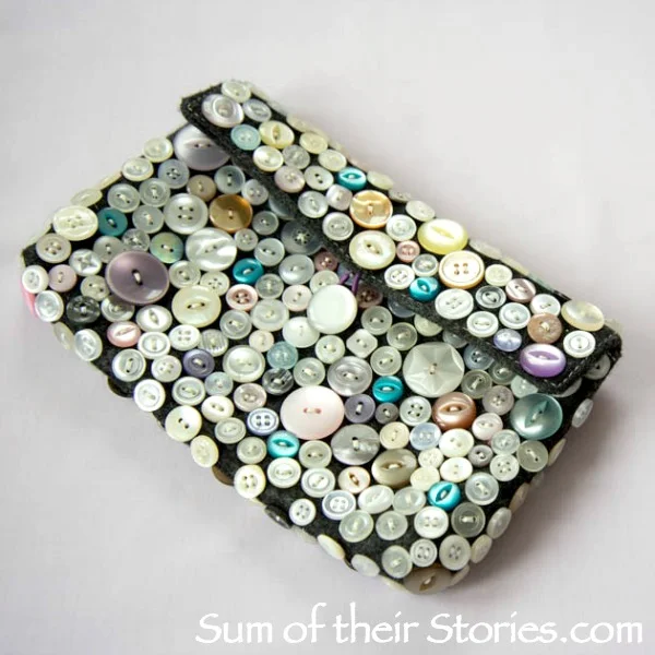 Button covered clutch bag — Sum of their Stories Craft Blog