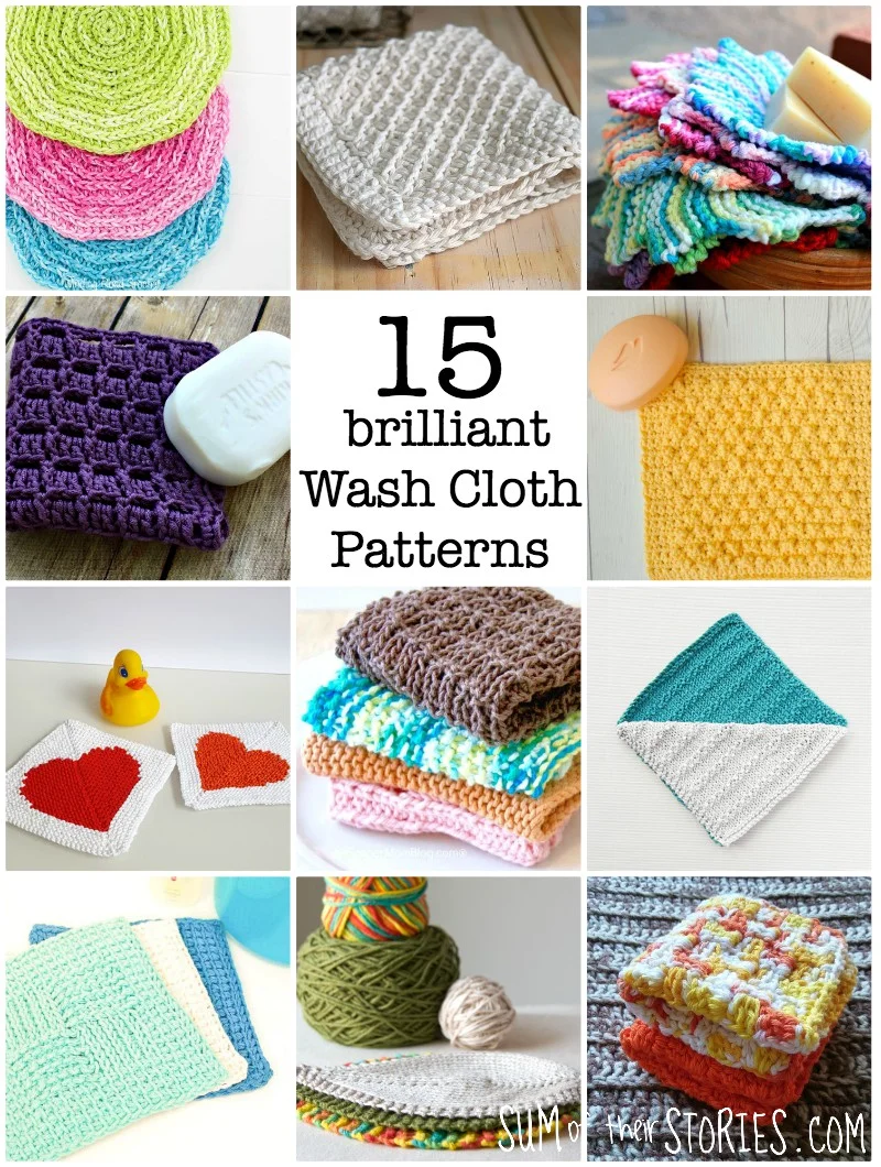 15 Brilliant Free Knit and Crochet Washcloth Patterns — Sum of their ...