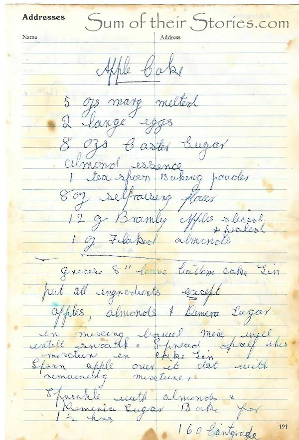 Apple Cake, a favourite family recipe — Sum of their Stories Craft Blog