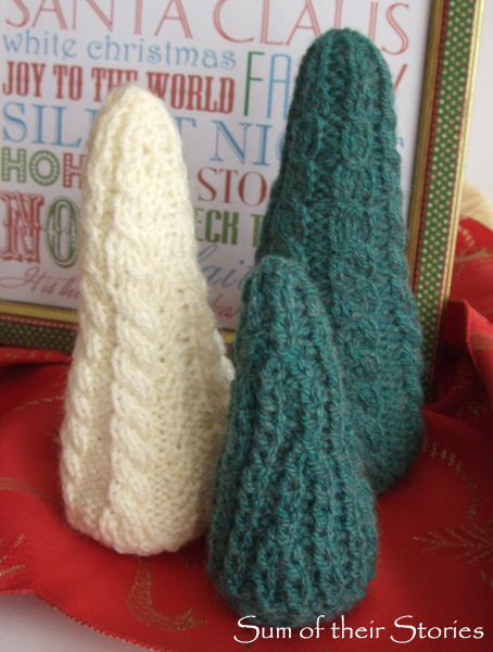 Knitted Mini Christmas Trees — Sum of their Stories Craft Blog