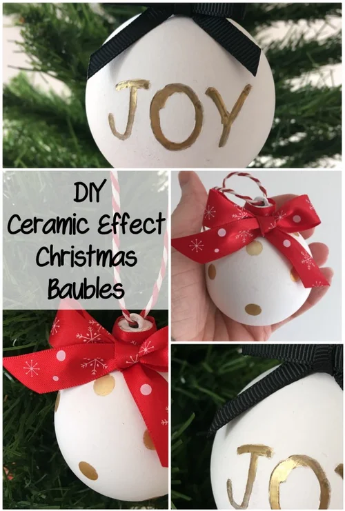 DIY Ceramic Effect Christmas Baubles — Sum of their Stories Craft Blog
