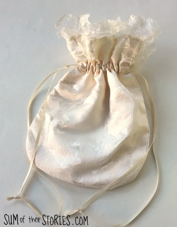 How to sew a simple Bride's Drawstring Bag — Sum of their Stories Craft ...