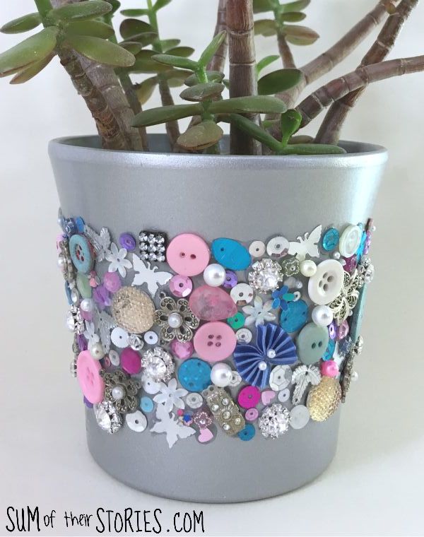 Bejewelled Vase and Plant Pot — Sum of their Stories Craft Blog