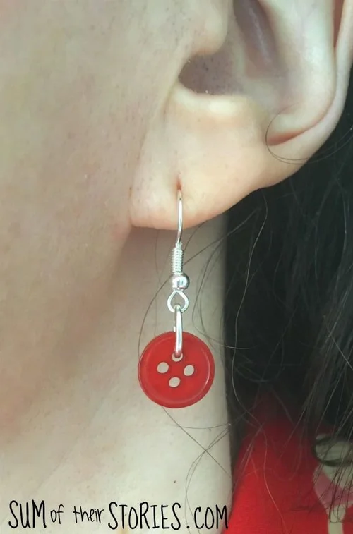 Make your own Simple Button Earrings — Sum of their Stories Craft Blog