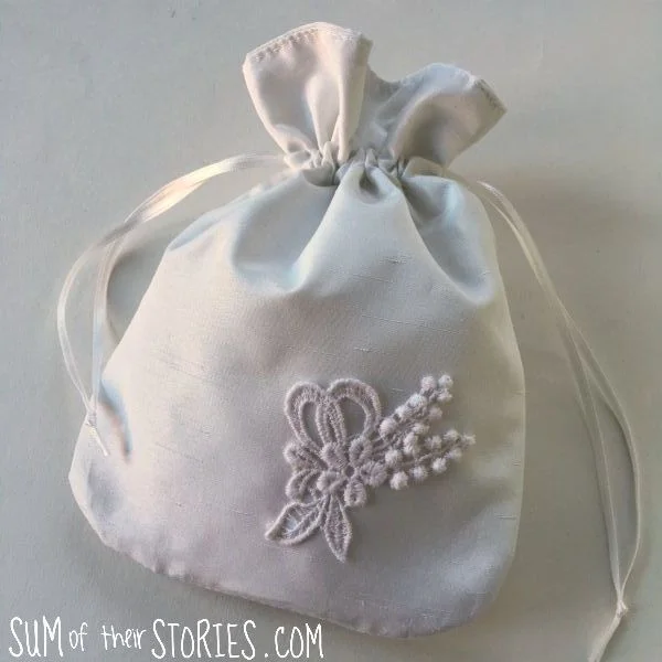 How to sew a simple Bride's Drawstring Bag — Sum of their Stories Craft ...