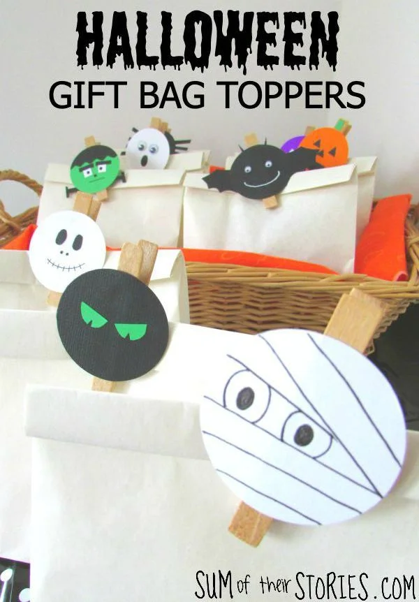 Halloween Gift Bag Toppers Tutorial — Sum of their Stories Craft Blog