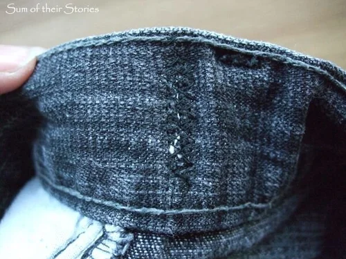 How to insert Elastic into Jeans Waistband — Sum of their Stories Craft ...