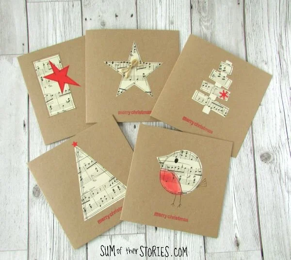 Sheet Music Christmas Cards — Sum of their Stories Craft Blog