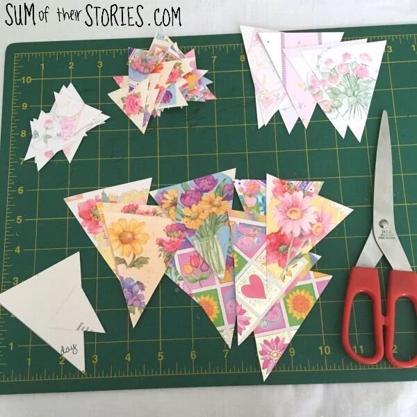 Upcycled Greeting Card Bunting — Sum of their Stories Craft Blog