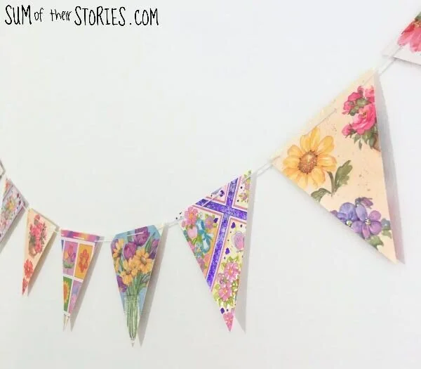 Upcycled Greeting Card Bunting — Sum of their Stories Craft Blog