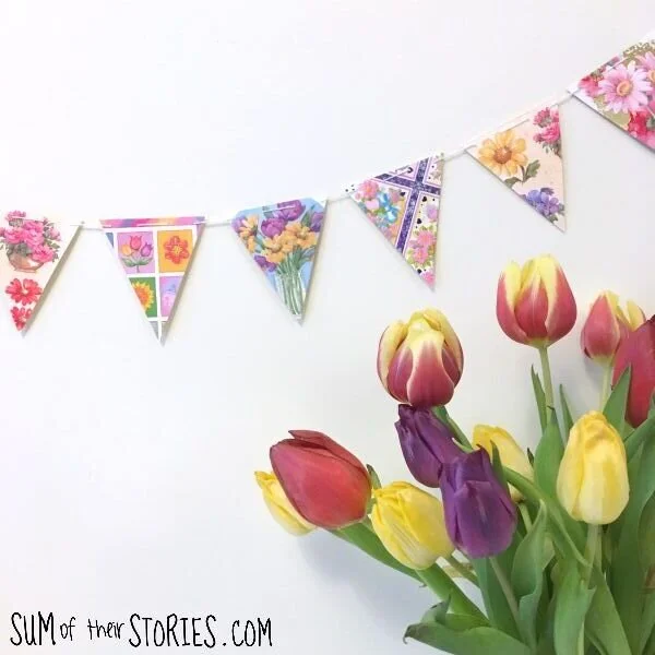 Upcycled Greeting Card Bunting — Sum of their Stories Craft Blog