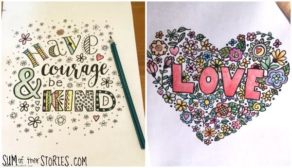 Positive Thoughts free printable colouring pages — Sum of their Stories ...