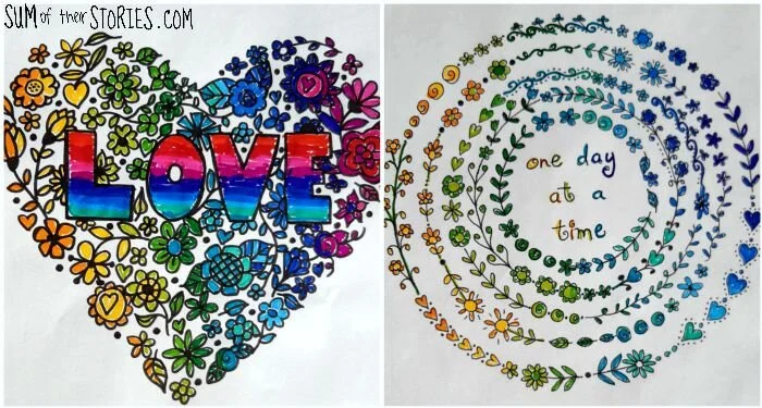 Positive Thoughts free printable colouring pages — Sum of their Stories ...