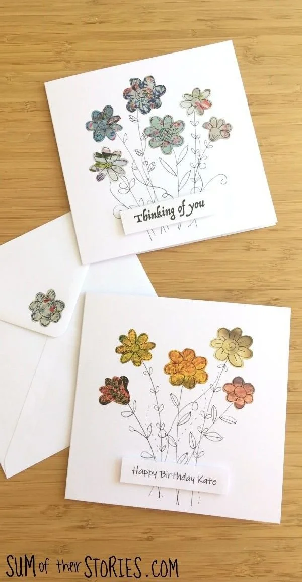 Pretty Greeting Cards made with Recycled Magazines — Sum of their ...