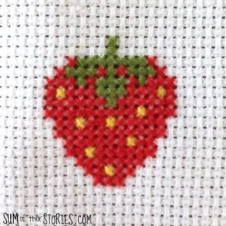 Free Strawberry Cross Stitch Pattern — Sum of their Stories Craft Blog