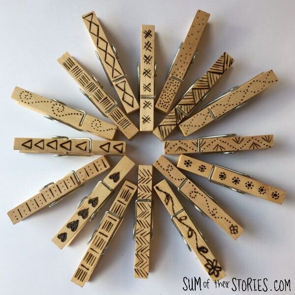 How to Decorate Clothes Pegs with Pyrography — Sum of their Stories ...