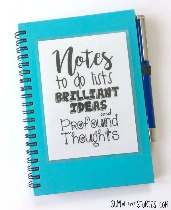 Fun Quote Notebook DIY — Sum of their Stories Craft Blog