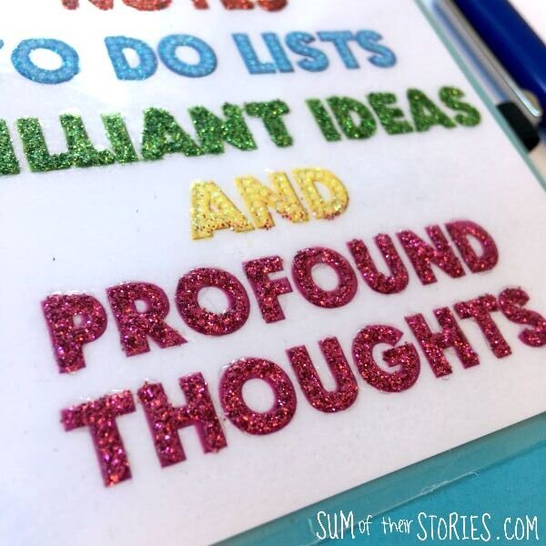 Fun Quote Notebook DIY — Sum of their Stories Craft Blog