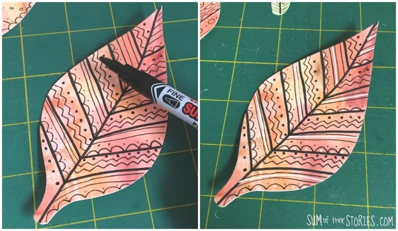 Doodled Paper Autumn Leaves — Sum of their Stories Craft Blog
