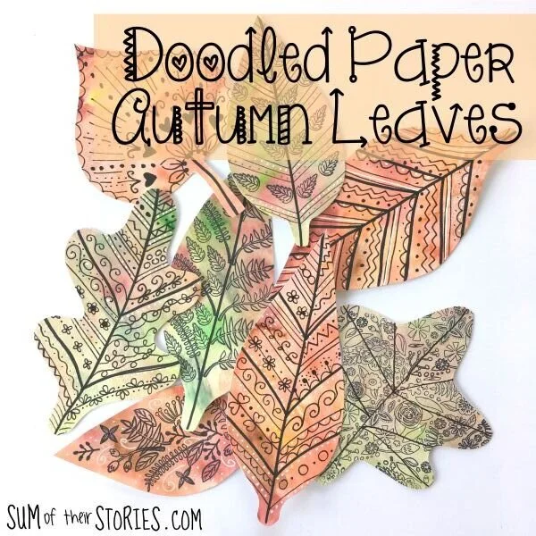 Doodled Paper Autumn Leaves — Sum of their Stories Craft Blog
