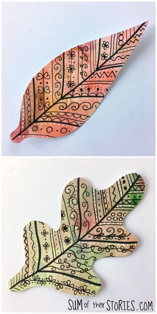 Doodled Paper Autumn Leaves — Sum of their Stories Craft Blog