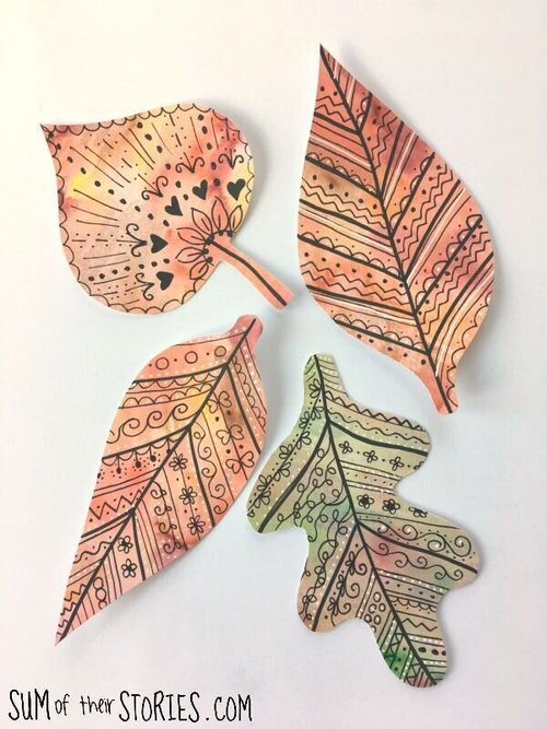 Doodled Paper Autumn Leaves — Sum of their Stories Craft Blog