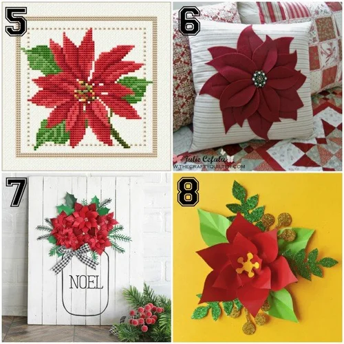 Pretty DIY Poinsettia Free Tutorials — Sum of their Stories Craft Blog