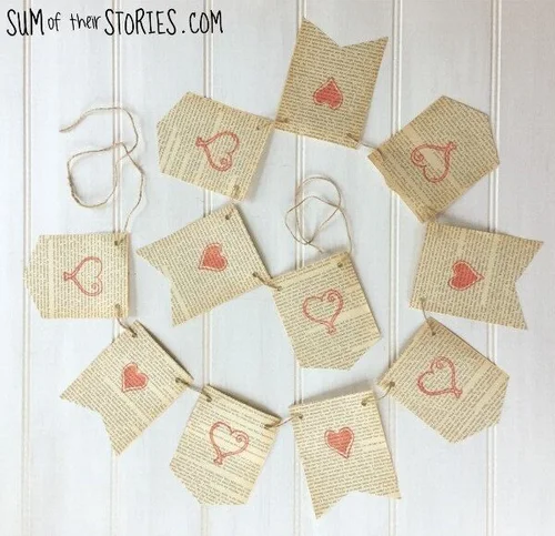 How to make Valentine Book Bunting — Sum of their Stories Craft Blog