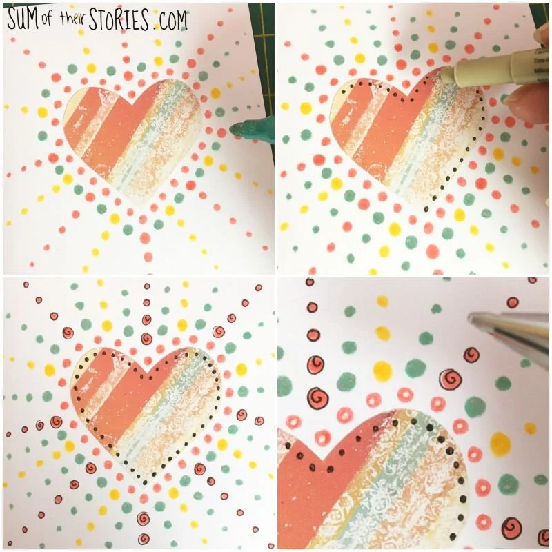 Valentine Starburst Dot Art Card DIY tutorial — Sum of their Stories ...