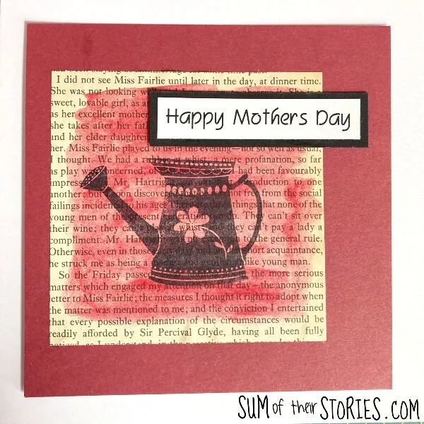 Stamped Book Page Mother's Day Cards — Sum of their Stories Craft Blog