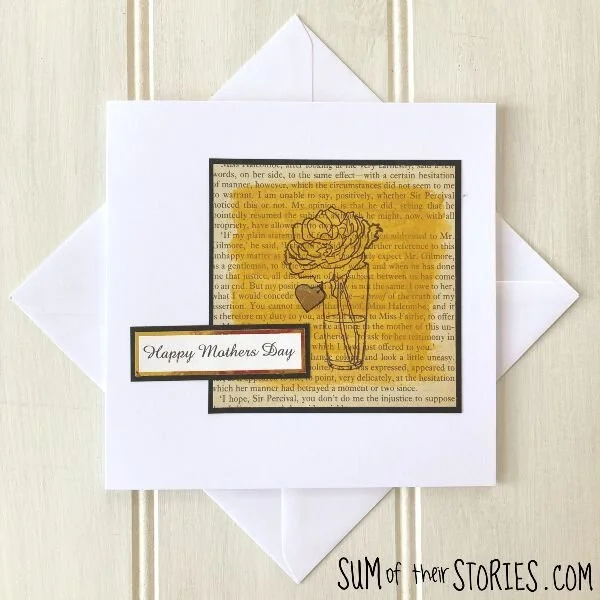 Stamped Book Page Mother's Day Cards — Sum of their Stories Craft Blog