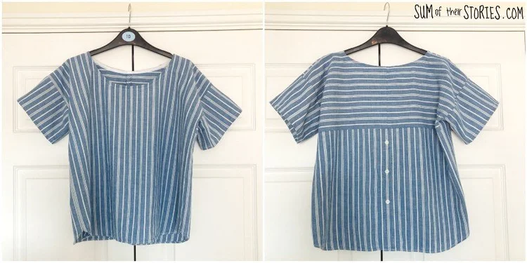 How to sew a simple top from a men's button down shirt — Sum of their ...