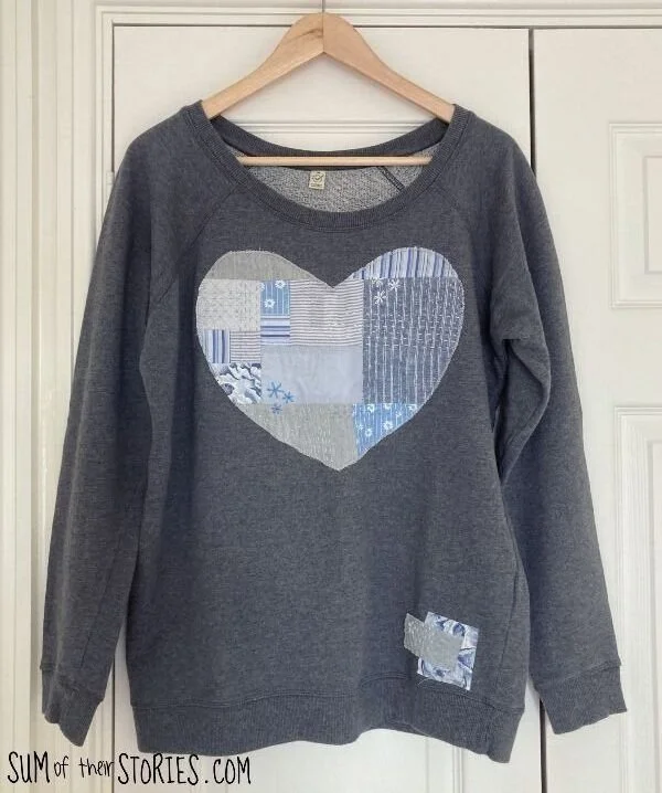 Heart Patchwork Sweatshirt Update — Sum of their Stories Craft Blog