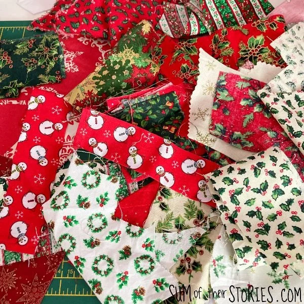 How to make Christmas Cards with scrap fabric — Sum of their Stories ...