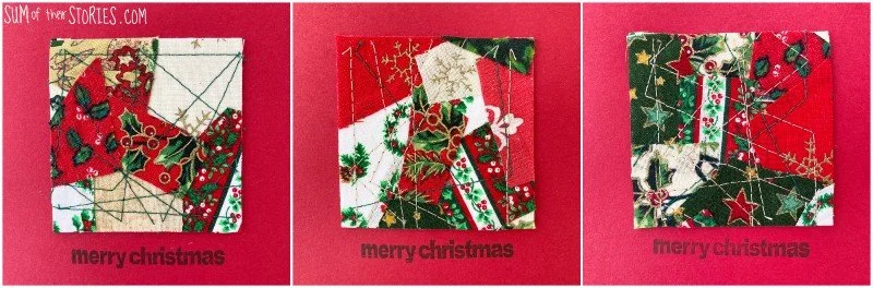 How to make Christmas Cards with scrap fabric — Sum of their Stories ...